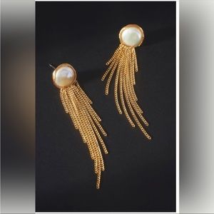 Anthropologie | Jewelry | Anthropologie Pearl Topper Fringed Drop ...